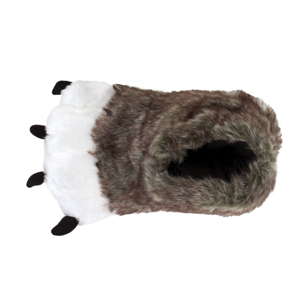 Brown Wolf Paw Slippers – NoveltySlippers.com